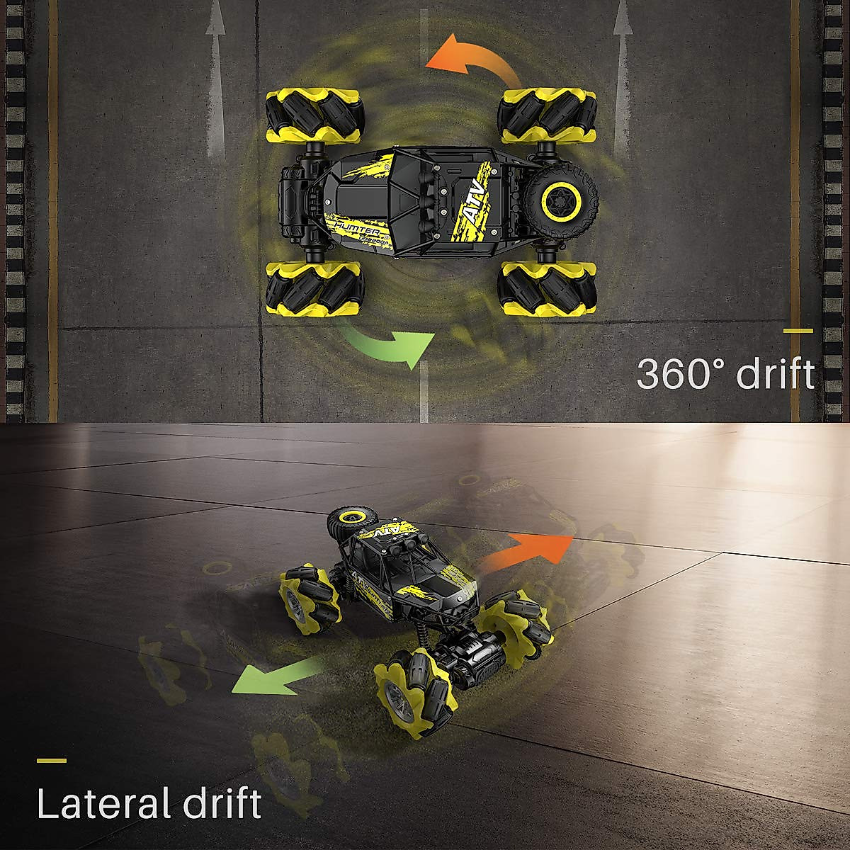 DoDoeleph Remote Control Car, Metal RC Cars, RC Monster Trucks 1/20 RC Stunt Car 360° Rotating 4WD 2.4Ghz All Terrains Rechargeable RC Crawler, Kids Girls Boys Toys Age 4-5 6-8 8-10