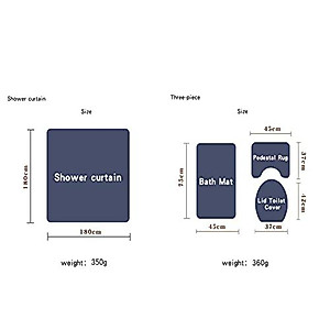 4pcs Merry Christmas Shower Curtain Sets,Waterproof Bath Curtain with 12 Hooks,Base Mat,Toilet Mat,Floor Mat,Holiday Bathroom Decoration Set (A16)