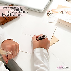 Anna Marie Collections 25 Pack Boho Thank You Cards with Envelopes Pampas Grass and Floral Design - Wedding, Bridal Shower, Baby Shower, Graduation, Baptism Cards - Blank Greeting Cards