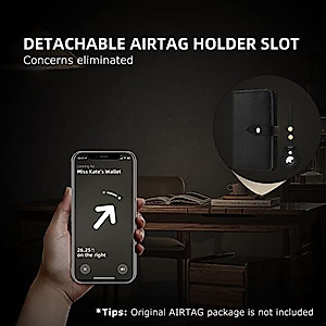 Small Womens Wallet Airtag RFID Blocking Leather – Holds Two Passports for Travel–Compact Bifold Clutch Credit Card Case with ID Window,Wrist Strap - Awesome Anniversary,Birthday Gift Choice - Black