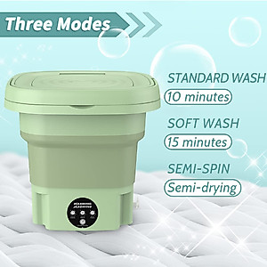 Mini Washing Machine, Foldable Ultrasonic Turbo Washing Machine，for Small Clothing,Underwear Suitable for Home, Business, Travel, College Room, RV, Apartment