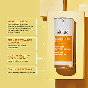 Murad Vita-C Eyes Dark Circle Corrector – Environmental Shield Vitamin C Brightening Serum – Anti-Aging Treatment for Puffiness and Wrinkles, 0.5 Fl Oz