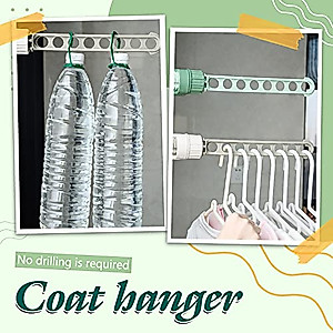 8-Hole Clothes Drying Rack Portable Indoor Outdoor Hanging Balcony Window Closet Frame Storage Rack Space Saver, Wall Mounted Laundry Hanger Rack, Sturdy Hanging Clothes, Safe and