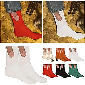 Birdeem Funny Socks, Unisex Novelty Socks Knit Floor Warm Crew Socks Winter Autumn Christmas Holiday Gifts for Women/Men (White)