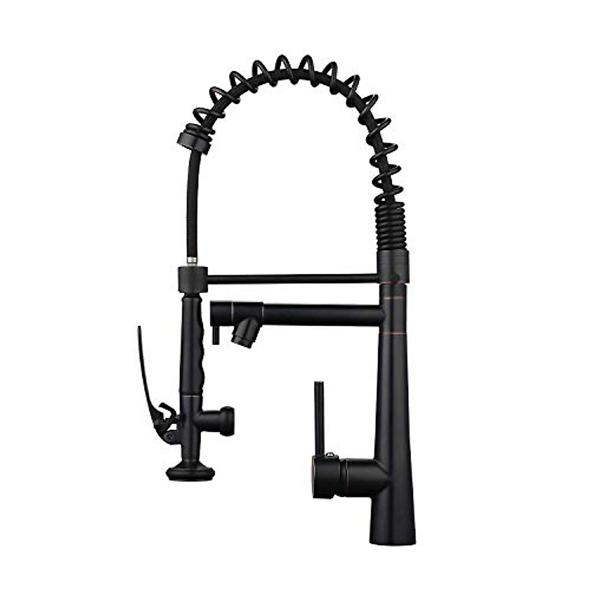 Kitchen Faucet Oil Rubbed Bronze, Beelee Industrial Kitchen Sink Faucet Commercial Faucet ，High Arc Pre-Rinse Kitchen Faucet with Pull Down Spring Spout and Pot Filler