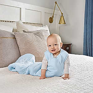 Sound Asleep Sack 97% Bamboo Rayon 3% Spandex Baby Sleep Sack | 1.0 Tog | Wearable Blanket with J-Shaped Double Zipper (Sky Blue, 6-18 Months)