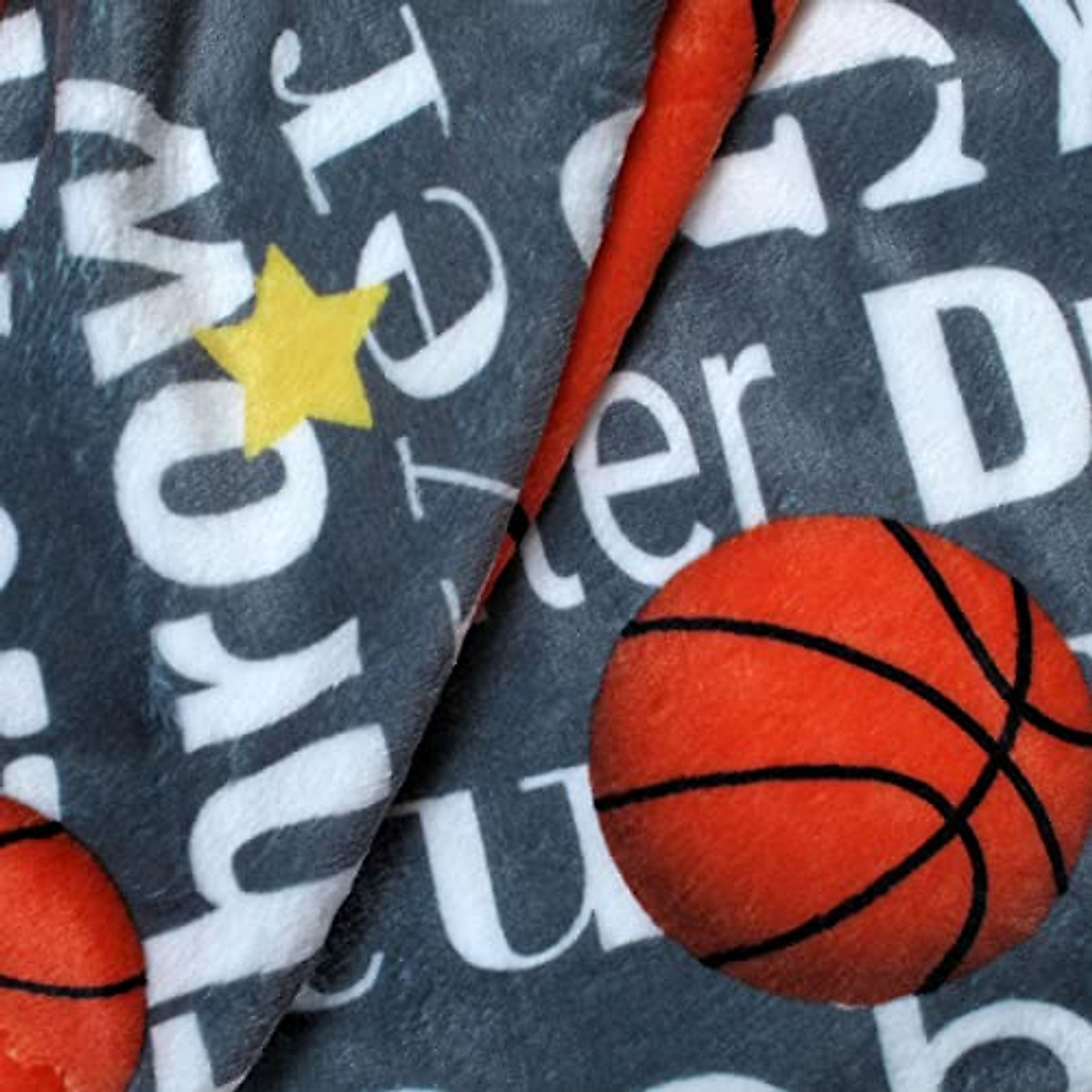 Passion for Basketball Collection (56”x60” Throw Blanket-Pewter)