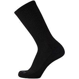 AND1 Men's Socks - Athletic Cushion Crew Socks (24 Pack), Size 6-12.5, Black