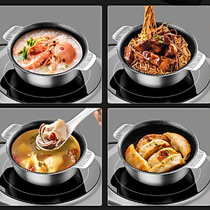 Tri-ply Nonstick 700ml 316 Stainless Steel Mini Stock Pot/Bowl - Versatile for All Cooking Needs, Compatible with Induction and Gas Stoves