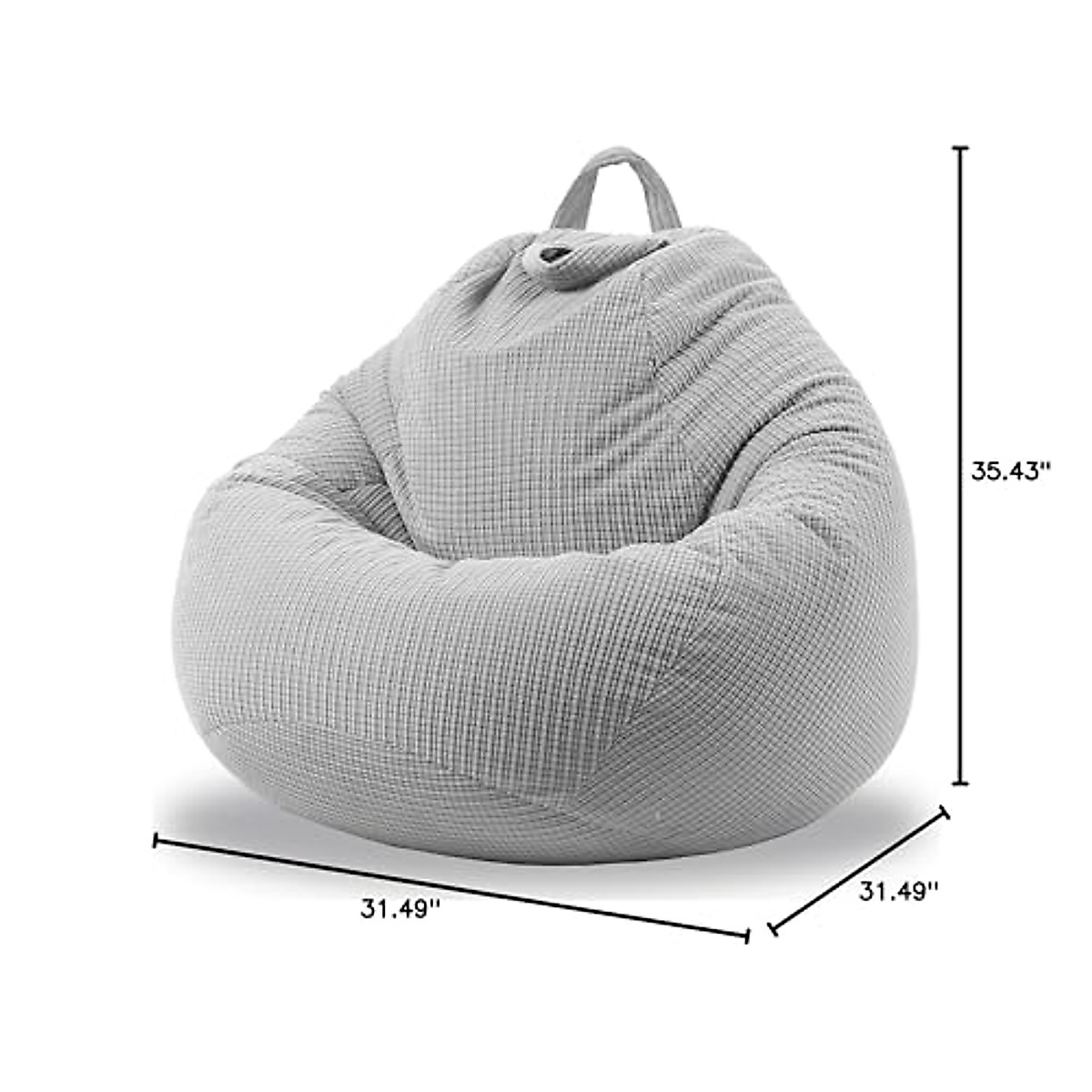 ENBAOHUI 3 Ft Bean Bag Chair Cover (No Filler) Stuffed Animal Storage Bean Bag Cover for Pets Dogs/Cats Bed Corduroy Stuffed for Organizing Plush Toys
