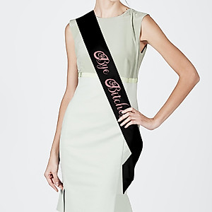 Black and Rose Gold Bye Bitches Sash - Funny Wedding Engagement Bachelorette Themed Party Decor Gift - Bridal Shower, Bachelorette,Engagement Hen Party Sash