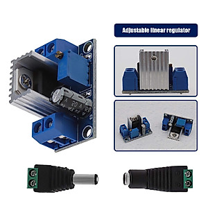 LM317 DC-DC Buck Converter Adjustable Regulator Power Supply Modules with Female Male DC Connector 8Pcs