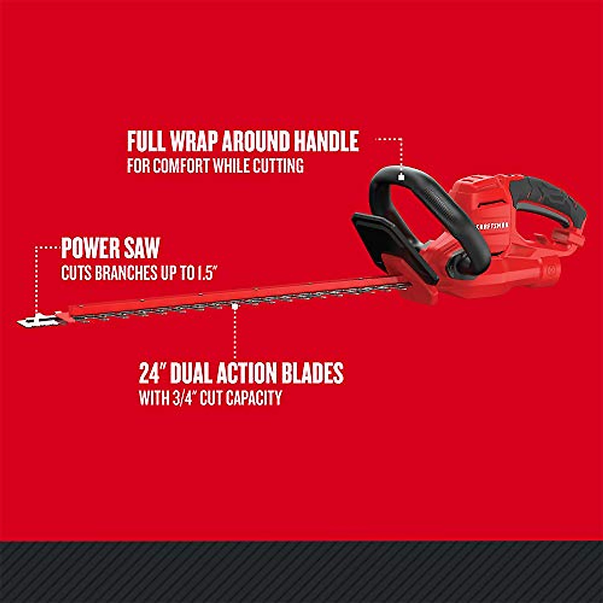 CRAFTSMAN Hedge Trimmer with POWERSAW, 3.8-Amp, 22-Inch (CMEHTS8022)