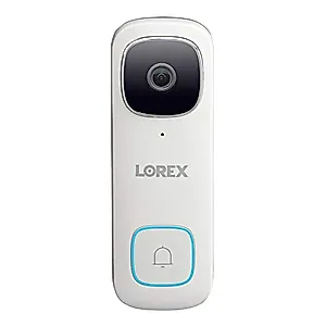 Lorex 2K WiFi Doorbell Camera, Home Surveillance Wired Video Doorbell, Outdoor Security Camera System Requires Existing 16-24VAC Doorbell Wiring, White