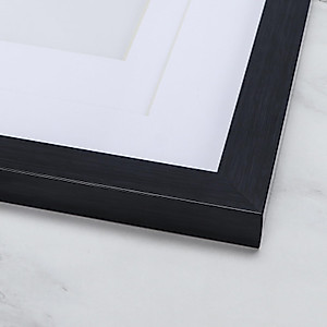 Giftgarden 11x14 Picture Frame Set of 4, Matted to 8x10 or 9x12 Photos with Double Mats, Display 14x11 Poster without Mat, Wall or Tabletop, Black