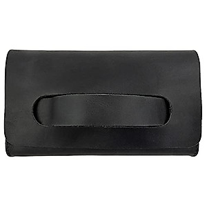 Hide & Drink, Clutch Bag With Handle Handmade from Full Grain Leather - Wallet for Cards, Money, Stylish Handbag, Pocketbook, Great for Travel :: Charcoal Black