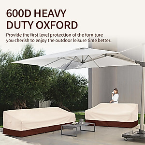 Bestalent Patio Furniture Sofa Covers Waterproof,3-Seater Outdoor Sofa Covers Fits up to 79W x 38D x 35H inches