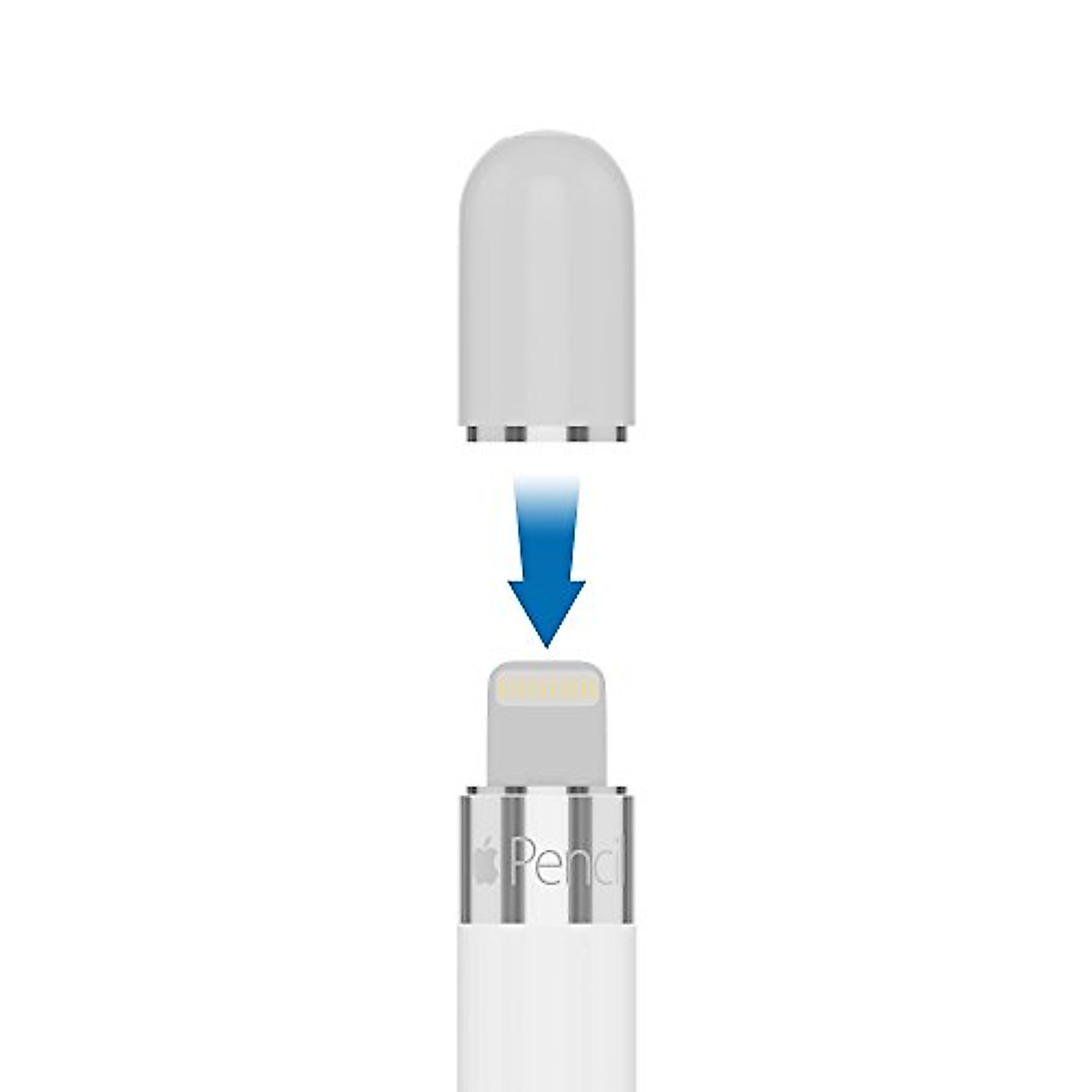 TechMatte Magnetic Replacement Caps Compatible with Apple Pencil 1st Generation-Cap Tether Included (2 Pack)
