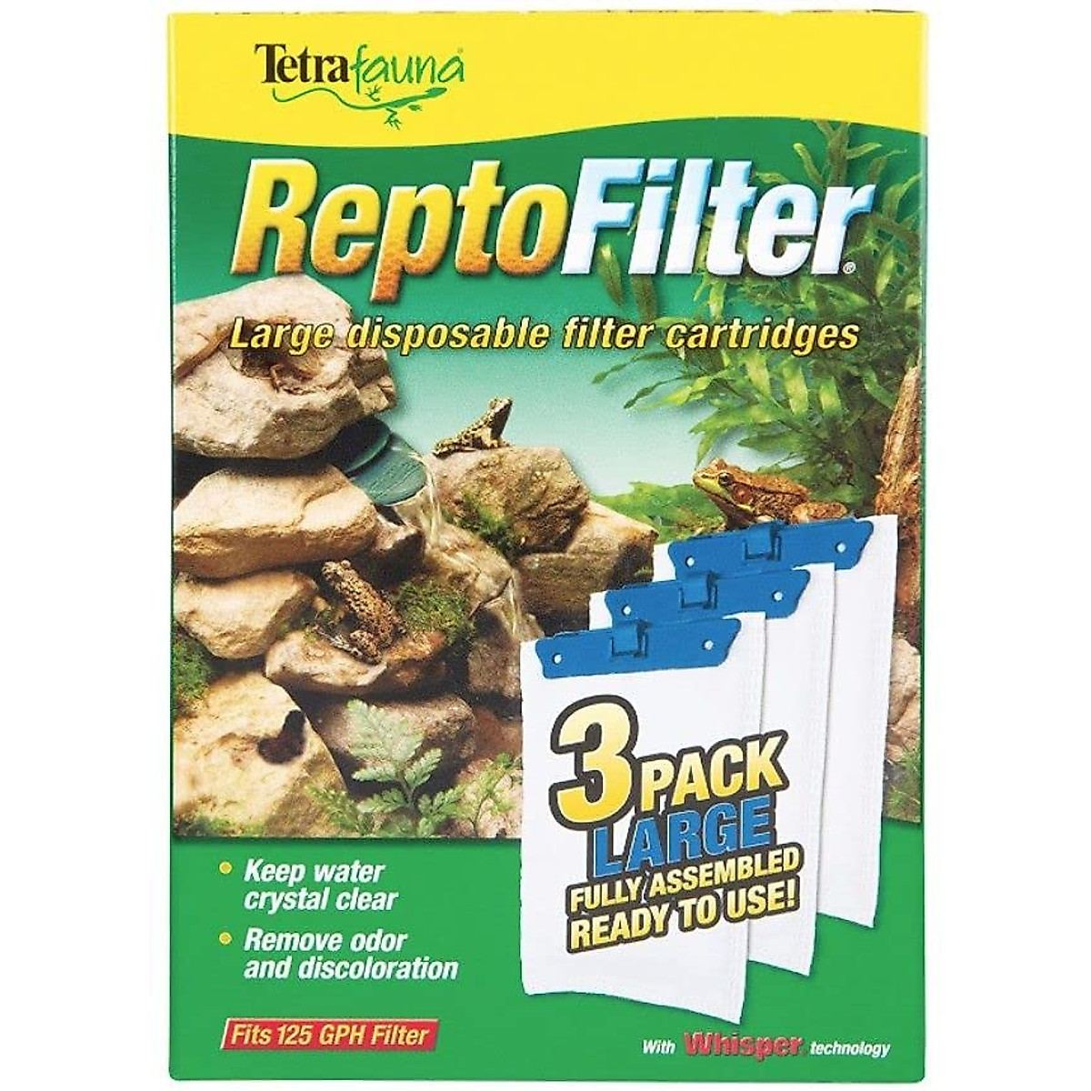 Tetra ReptoFilter Filter Cartridges, Large - 12 Total Cartridges (4 Packs with 3 per Pack)