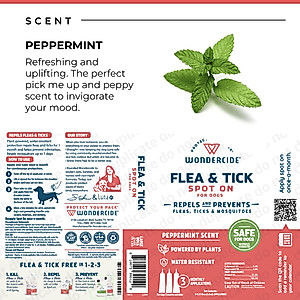 Wondercide - Flea & Tick Dog Spot On - Flea, Tick, and Mosquito Repellent, Prevention for Dogs with Natural Essential Oils - Up to 3 Months Protection - Large 3 Tubes of 0.17 oz