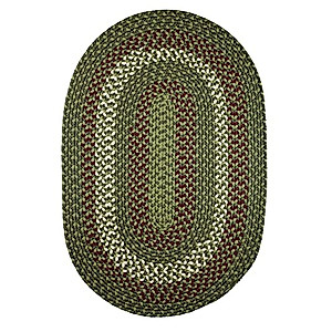 Rhody Rug Mission Hill Indoor/Outdoor Braided Area Rug Low Traffic Navy 4' x 6' Oval Reversible 4' x 6' Outdoor, Indoor Living Room Oval