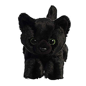 Aurora® Adorable Mini Flopsie™ Twilight Cat™ Stuffed Animal - Playful Ease - Timeless Companions - Black 8 Inches