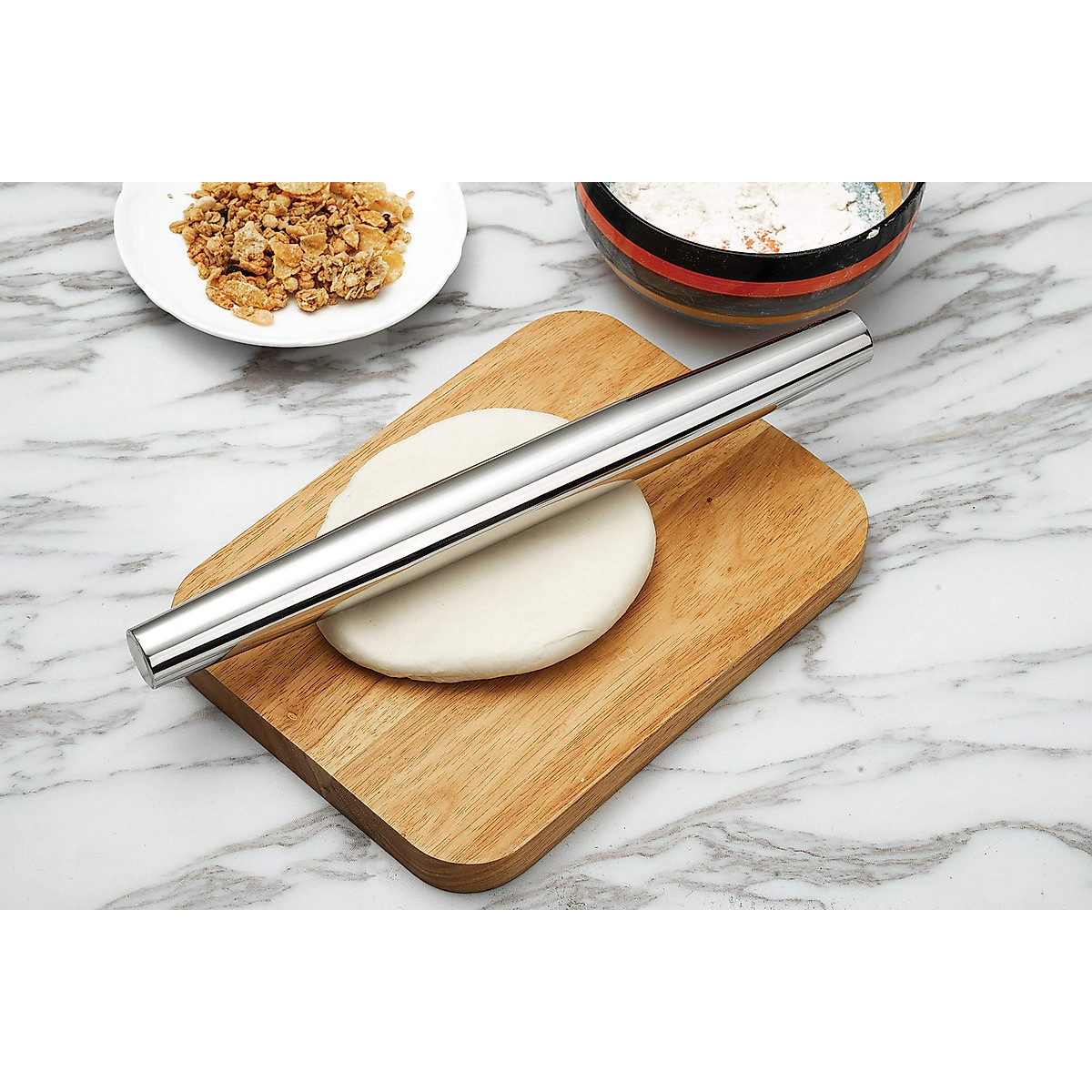 Fox Run Stainless Steel French Rolling Pin, 18" L x 1.25" D, Tapered