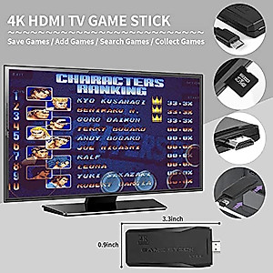 FUNTELL Wireless Retro Game Console, Plug & Play Video TV Game Stick With 10000+ Games Built-in, 64G, 9 Emulators, 4K HDMI Output for TV with Dual 2.4G Wireless Controllers