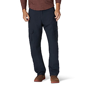 Wrangler Authentics Men's Big & Tall Relaxed Fit Stretch Cargo Pant, Navy, 46W x 30L