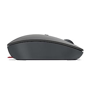 Lenovo Go Multi-Device Wireless Mouse, 2.4GHz Nano USB-C Receiver, Bluetooth, Adjustable DPI, USB-C Rechargeable Battery, Qi Wireless Charging, Ambidextrous, GY51C21211, Grey