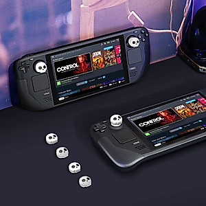 JINGDU Thumb Grip Caps for Steam Deck, Silicone Thumbstick Caps Cover Compatible with Steam Deck, Joystick Cap Accessories for Steam Deck, Skull