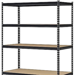 Juggernaut Storage 48" W x 18" D x 72" H 5-Shelf Steel Shelving, Black (SS4818-5BLK)