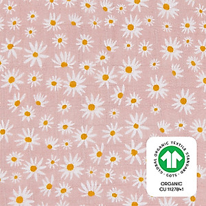 Babyletto 100% Organic Cotton All-Stages Bassinet Sheet, GOTS-Certified, Fitted 360°, Ultra-Soft and Breathable Muslin - Daisy