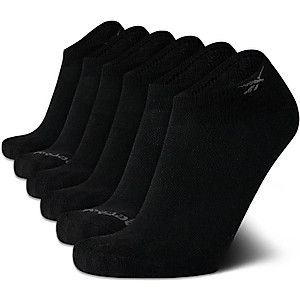 Reebok Men’s Low Cut Socks – 6 Pack Basic Cushion Low Cut No Show Socks for Men - Men's Athletic Socks (Size: 6-12.5), Size 6-12.5, Classic Black