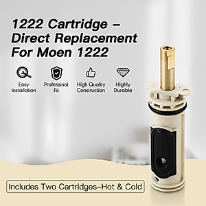 1222 Replacement Cartridge Kit for Moen One-Handle Posi Temp Faucets,Replacement Compatible with Moen Tub Shower，Durable Brass & Plastic(Silicone Oil Included,Retainer Clip,Installation Instructions)