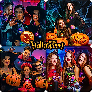 YUJUN 68PCS Halloween Light up Toys,Halloween Party Favors Flashing Ring Bracelets Necklace Glow in The Dark for Kids Halloween Treats Games Prizes Candy Goodie Bag Fillers