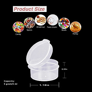 Zfyoung 50 pcs plastic cosmetic jar 5g/5ml clear case with snap lids portable,Travel Storage Cosmetic Samples Beauty Products Mini Containers with Lids, Airtight Cosmetic Containers with Lids,Holds