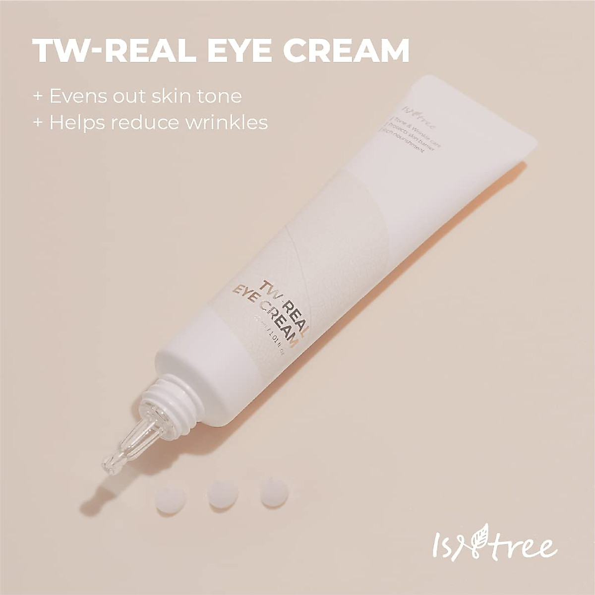 ISNTREE TW-REAL Eye Cream 30ml, 1.01 fl oz | Korean Eye Cream for Dark Circles, Fine Lines, Puffiness & Dryness | Hydrating Under Eye Care