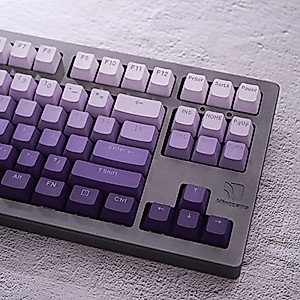 Sumgsn Gradient Purple Keycaps Shine Through OEM Profile Double Shot PBT Keycaps 123 Keys for Mechanical Keyboard Cherry Mx Gateron Switches