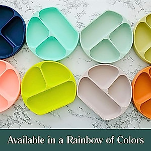 Simka Rose Baby Suction Plates for Baby & Toddler Plates Silicone Plate Baby Baby Dishes- BPA Free Silicone Divided Design Microwave & Dishwasher Safe - Baby Led Weaning Supplies Utensils (Pack of 1)