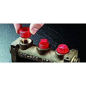 Caplugs P-68B P Series – Plastic Threaded Plug for NPT/NPS Pipe Fittings, 40 Pack, Red HD-PE, Thread Size NPS 3/4" Tapered & Straight, Temporary Seals, Thread Protection, Leak Prevention (99394678)