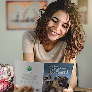 Tree-Free Greetings - Humorous Birthday Cards - Artful Designs - 1 Card + Matching Envelopes - Made in USA - 100% Recycled Paper - 5"x7" - Dog Years (GO61211)