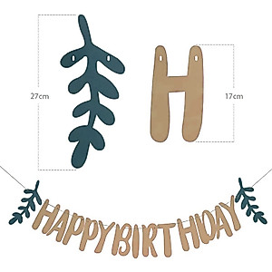 40Pcs Olive Green Tan Brown Cream Balloon Tissue Paper Pom Poms and Tassels Happy Birthday Banner for Eucalyptus Greenery Baby Shower Woodland Jungle Neutral Theme Party Decor