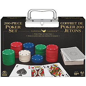 Spin Master Games Professional Texas Hold ‘Em Poker Set, Classic Game with 200 Dual-Toned Chips and Cards in an Aluminum Case