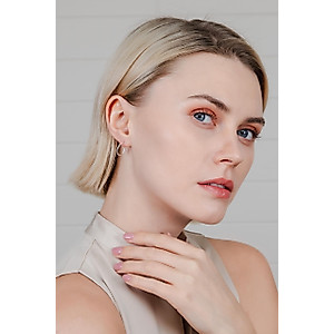 Hoops & Loops 925 Sterling Silver Open 1.5mm Thin Polished Round C-Hoop Earrings, 15mm