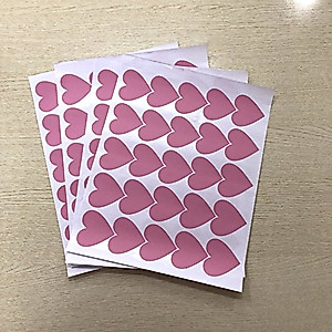 2inchx100 Pieces DIY Heart Wall Decal Vinyl Sticker for Baby Kids Children Boy Girl Bedroom Decor Removable Nursery Decoration (Soft Pink)