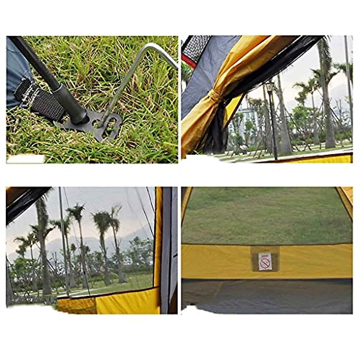 AyfeS Tent for Camping Hexagonal Camping Tent 3 4 Person Automatic Pop Up Family Tent with 2 Doors,Upf50 Waterproof for 4 Seasons Large Space for Picnic Outdoors