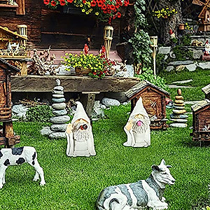 Tirifer Garden Gnome, Wizard Gnome 3D Dwarves, Polyresin Outdoor Sculpture Stick Out Tongue Gnome Statue Garden Figurine Art Garden Decoration for Lawn Yard Balcony Porch Patio