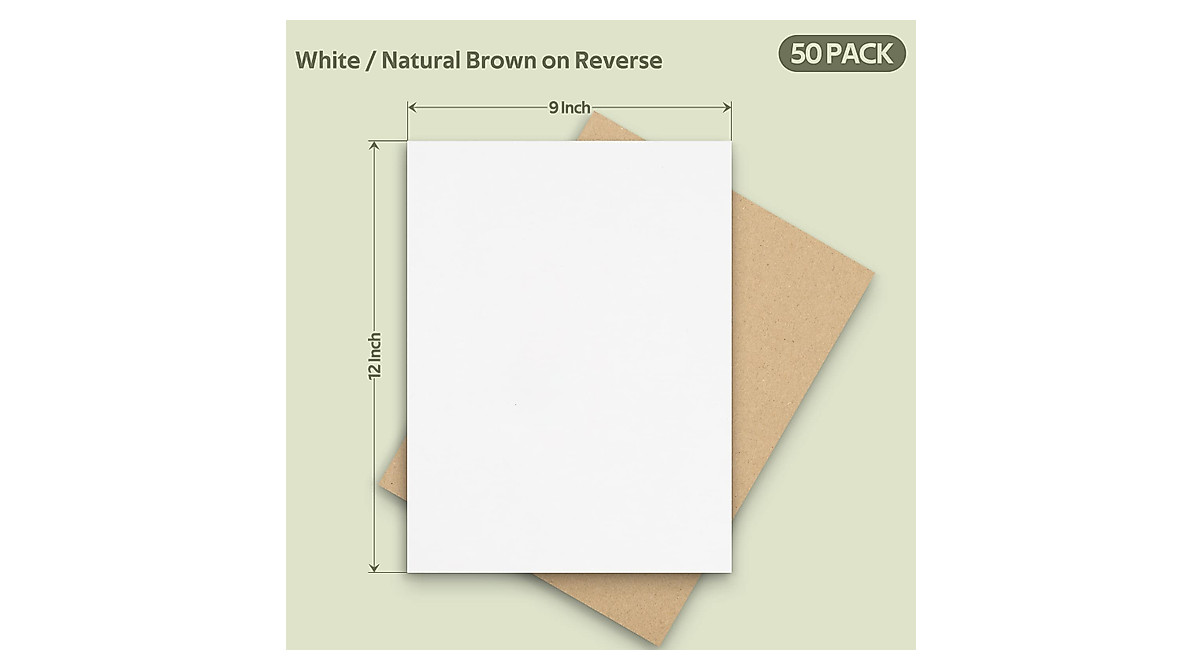 Golden State Art 50 Pack 9x12 Corrugated Cardboard Sheets for Packaging