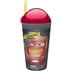 Zak Designs Cars 3 ZakSnak All-In-One Drink Tumbler + Snack Container For Toddlers – Spill-proof 4oz Snack Container Screws Securely Onto 10oz Tumbler With Accessible Straw, Cars 3